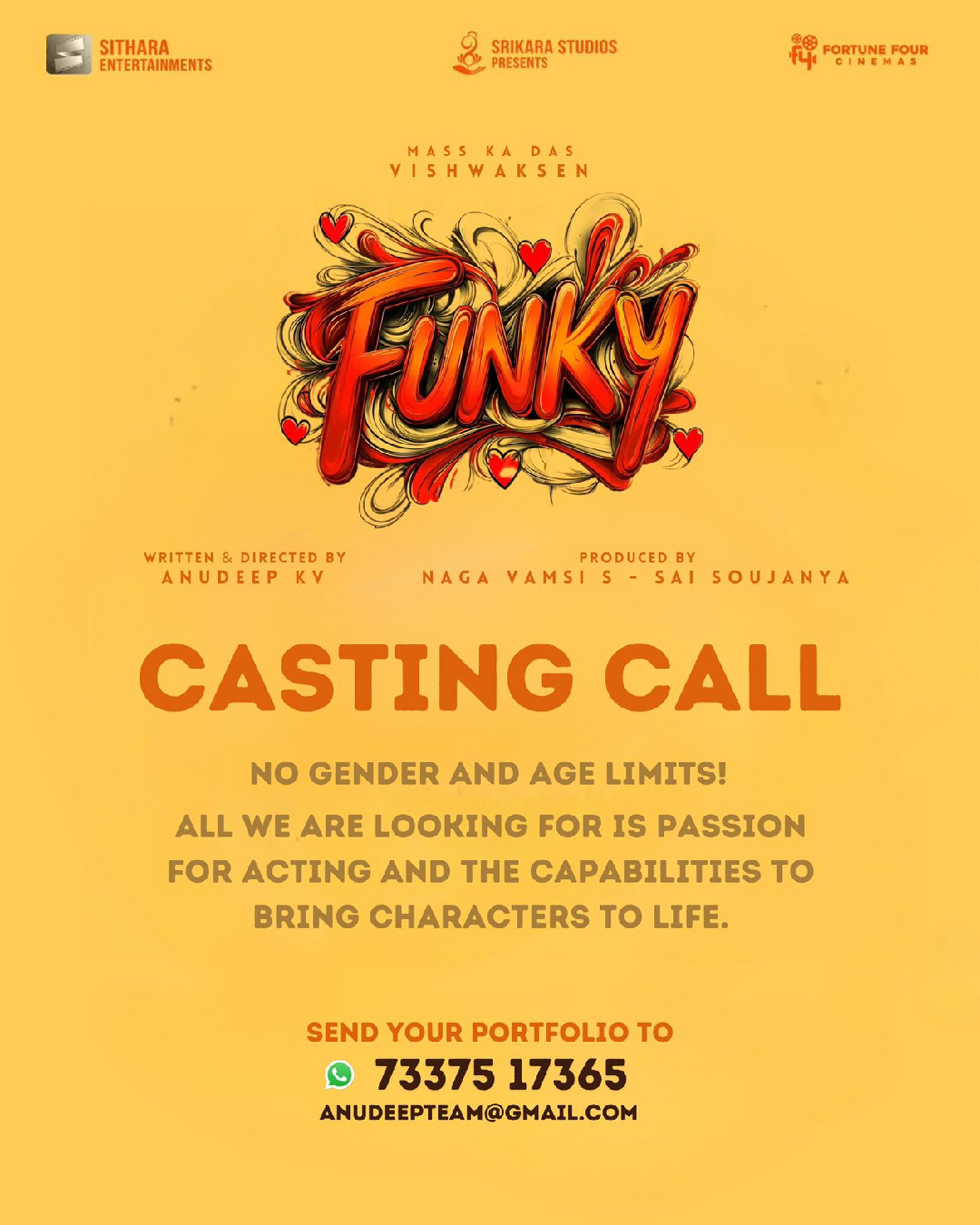 Funky Movie : సినిమాల్లో నటించాలి అనుకుంటున్నారా.. అయితే ఇది మీ కోసమే ...